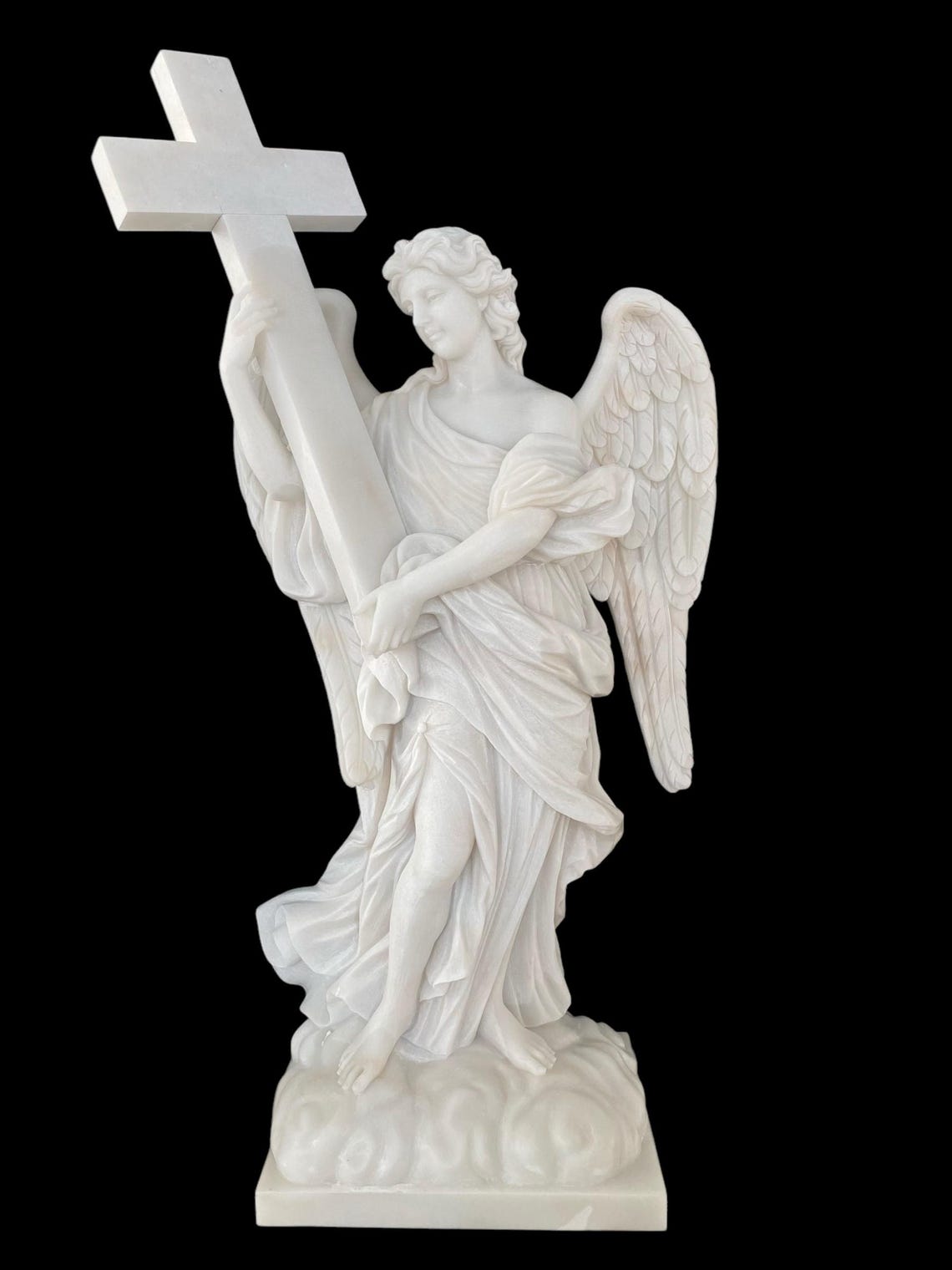 Large Carved Marble Angel Church Statue - TF512 - Etsy