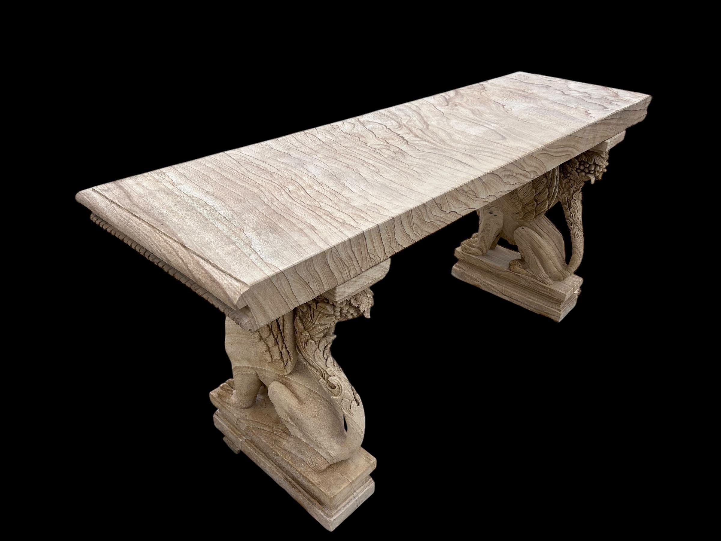 Sandstone Carved Griffin Console Table - JX8 - Etsy
