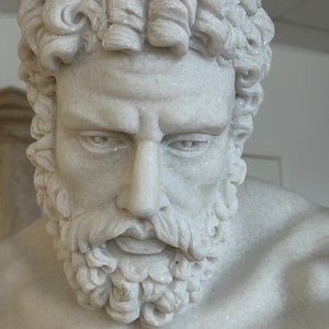 Hand Carved Marble Hercules Statue - Etsy