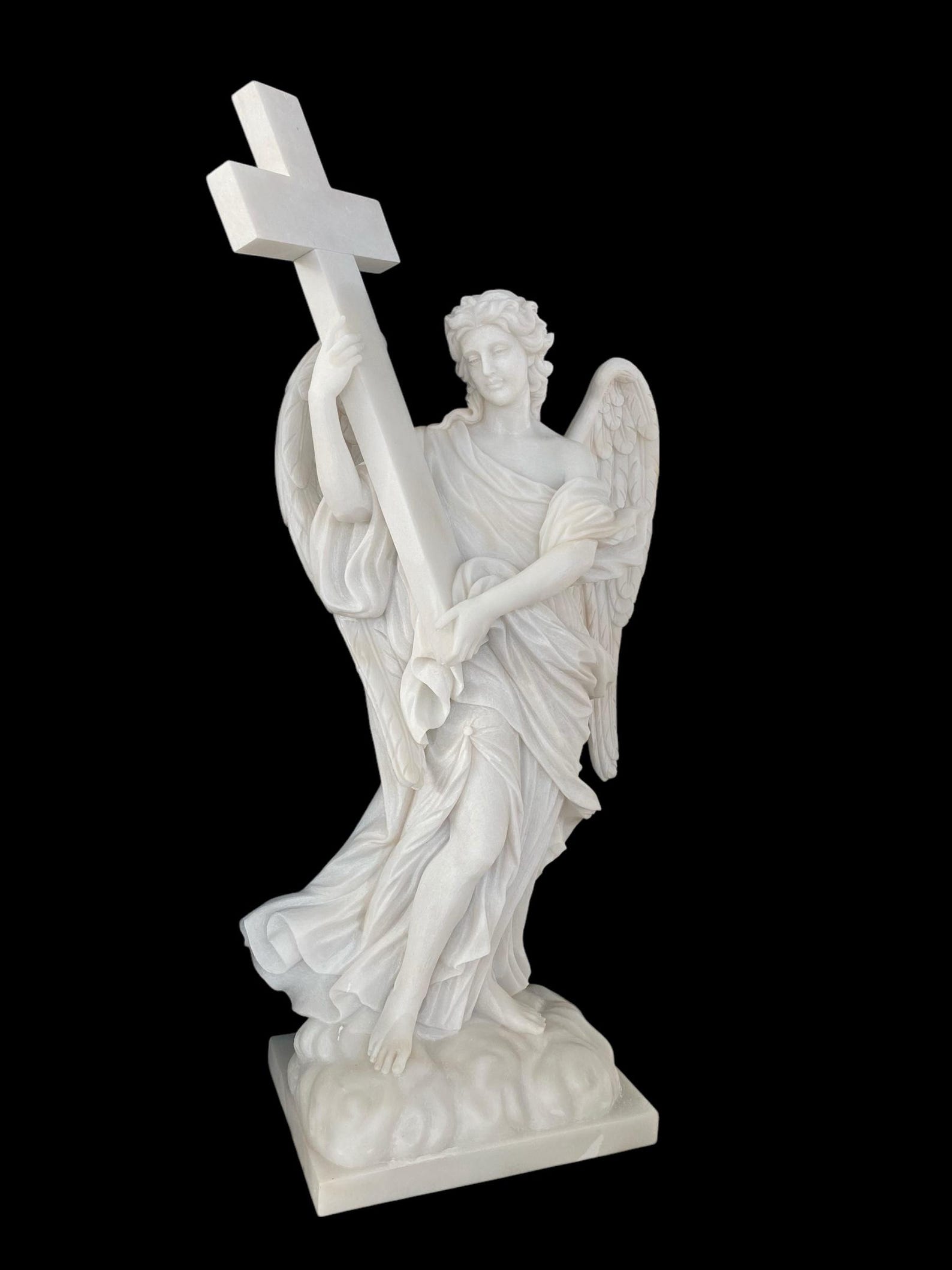 Large Carved Marble Angel Church Statue - TF512 - Etsy