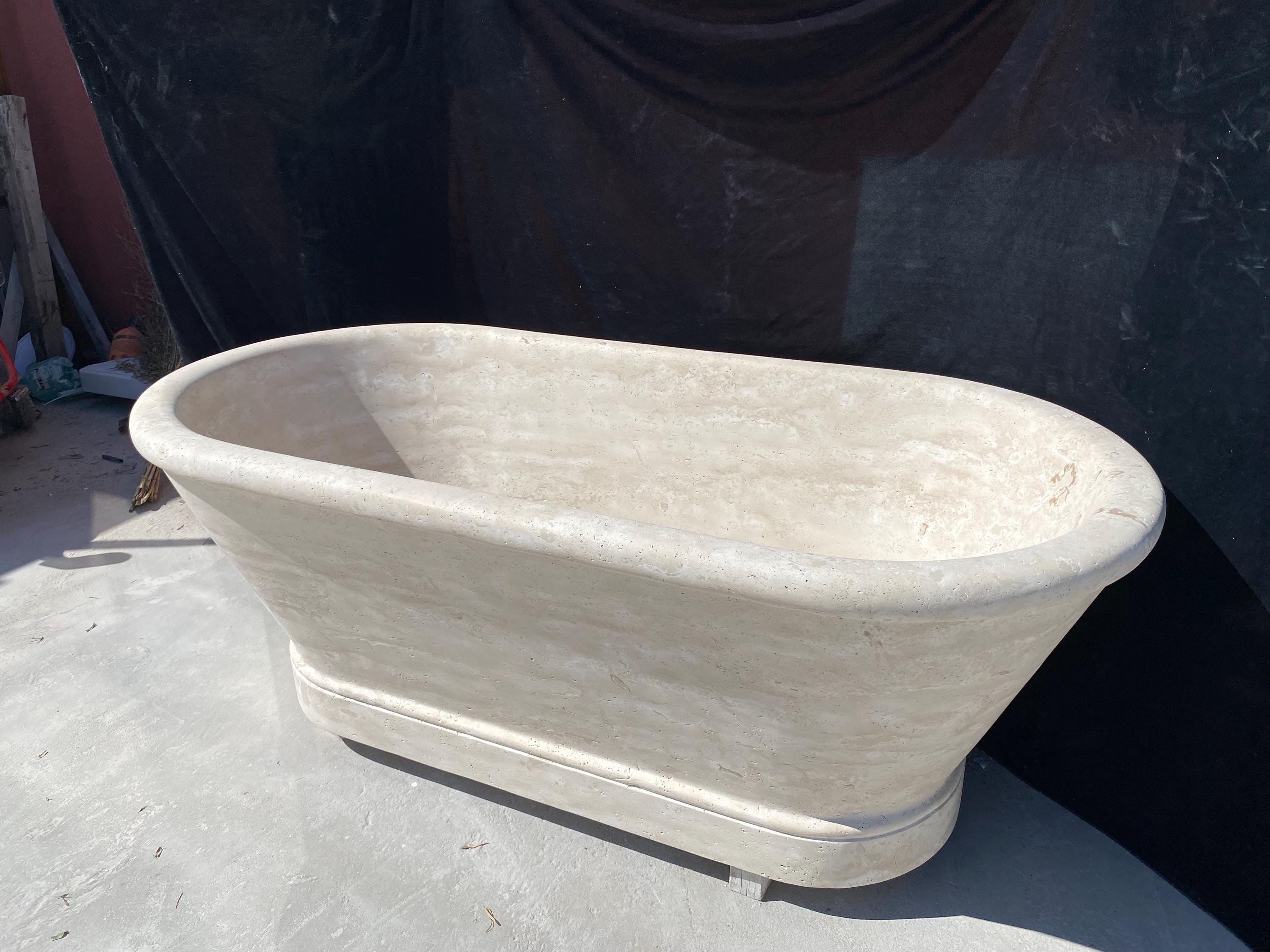 Travertine Carved Designer Stone Bathtub - TF89 - Etsy