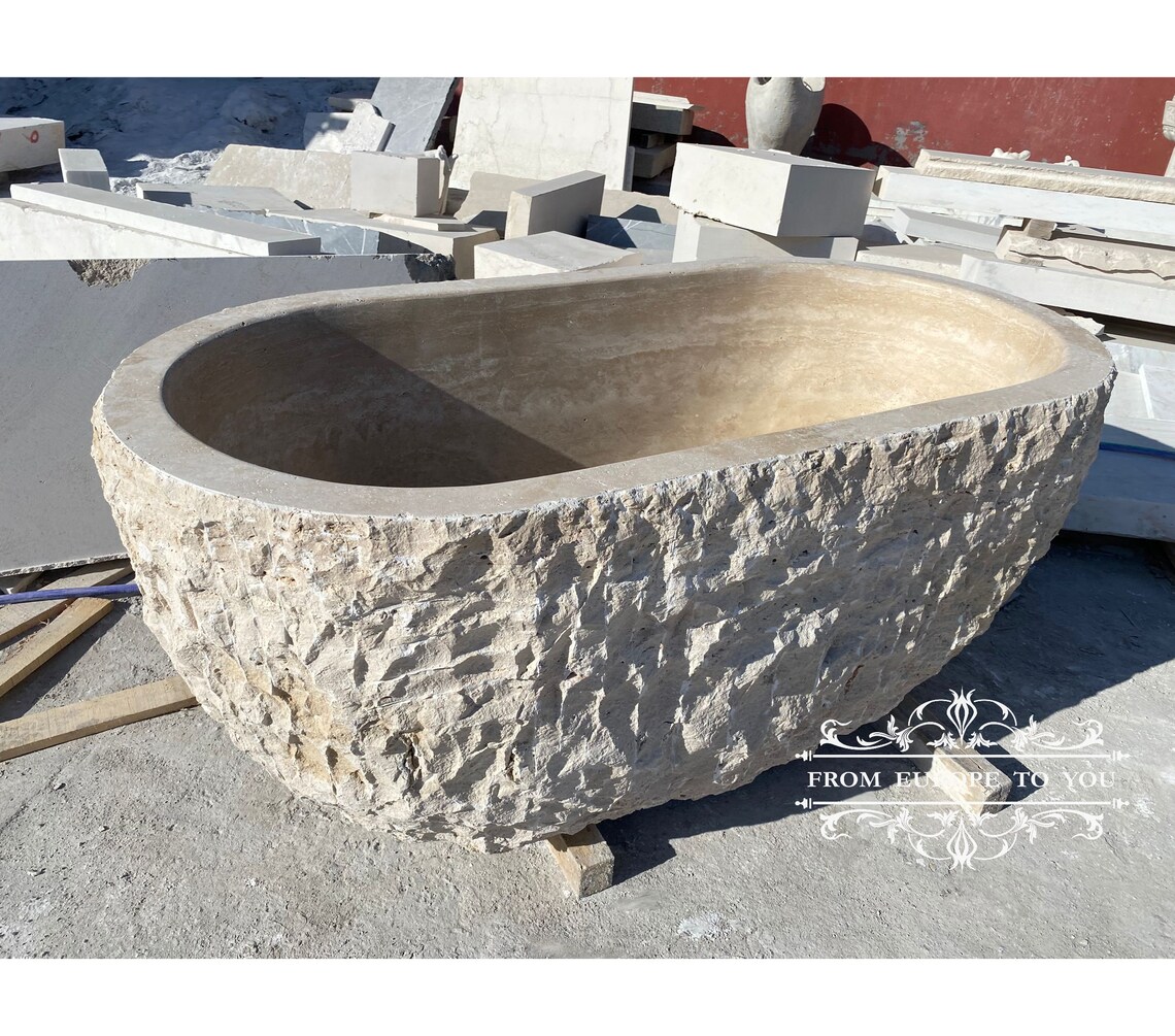 Marble Designer Chip Carved Bathtub - Etsy