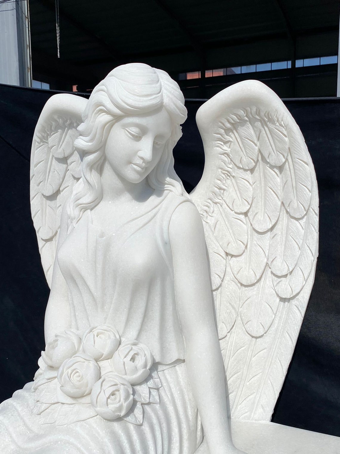 Hand Carved Marble Angel Monument - TF1025 - Etsy