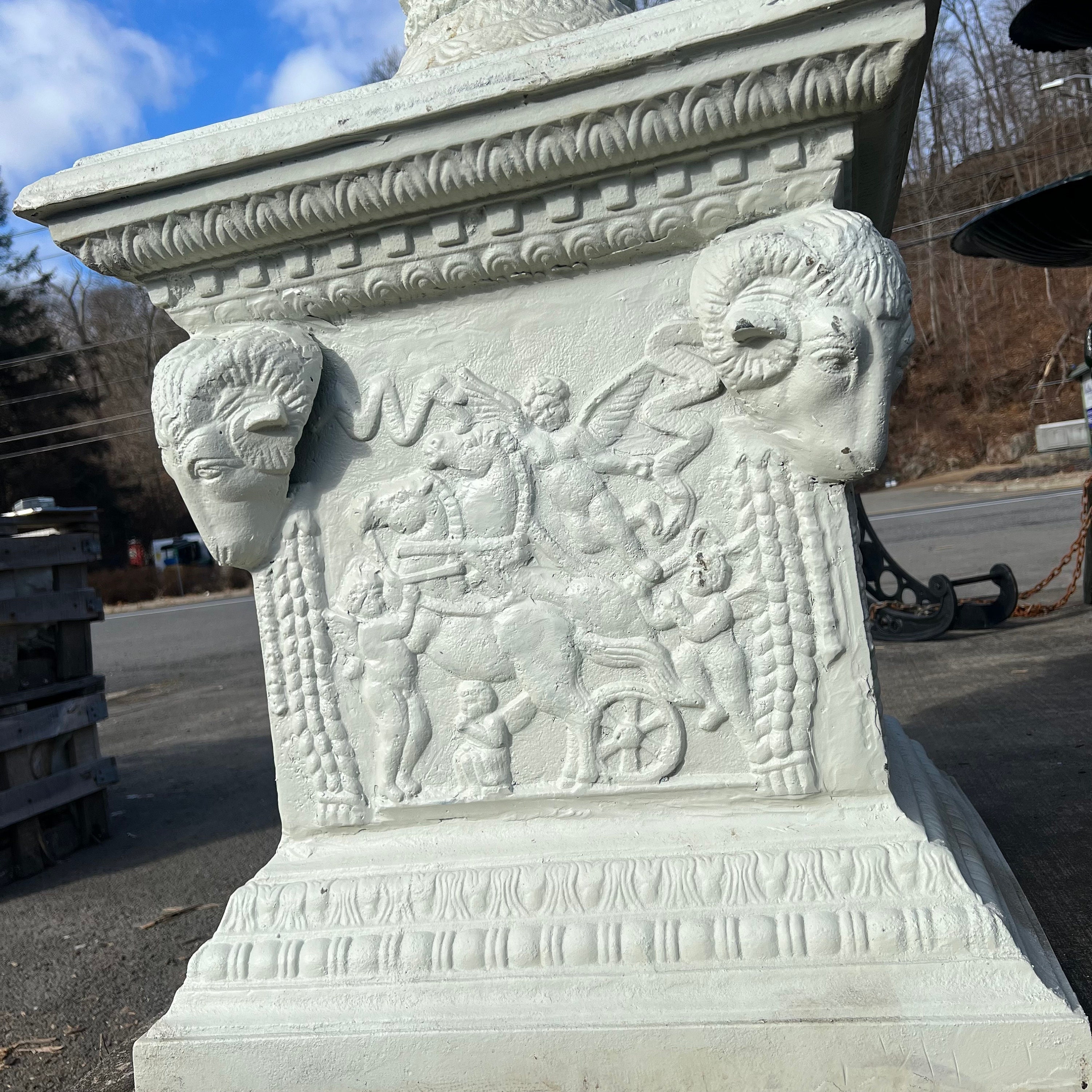 Monumental Cast Iron Rams Head Urn - Etsy