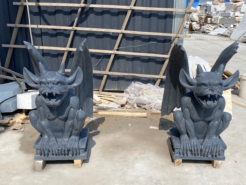 Carved Stone Grotesque Gargoyle Statues - TF436 - Etsy