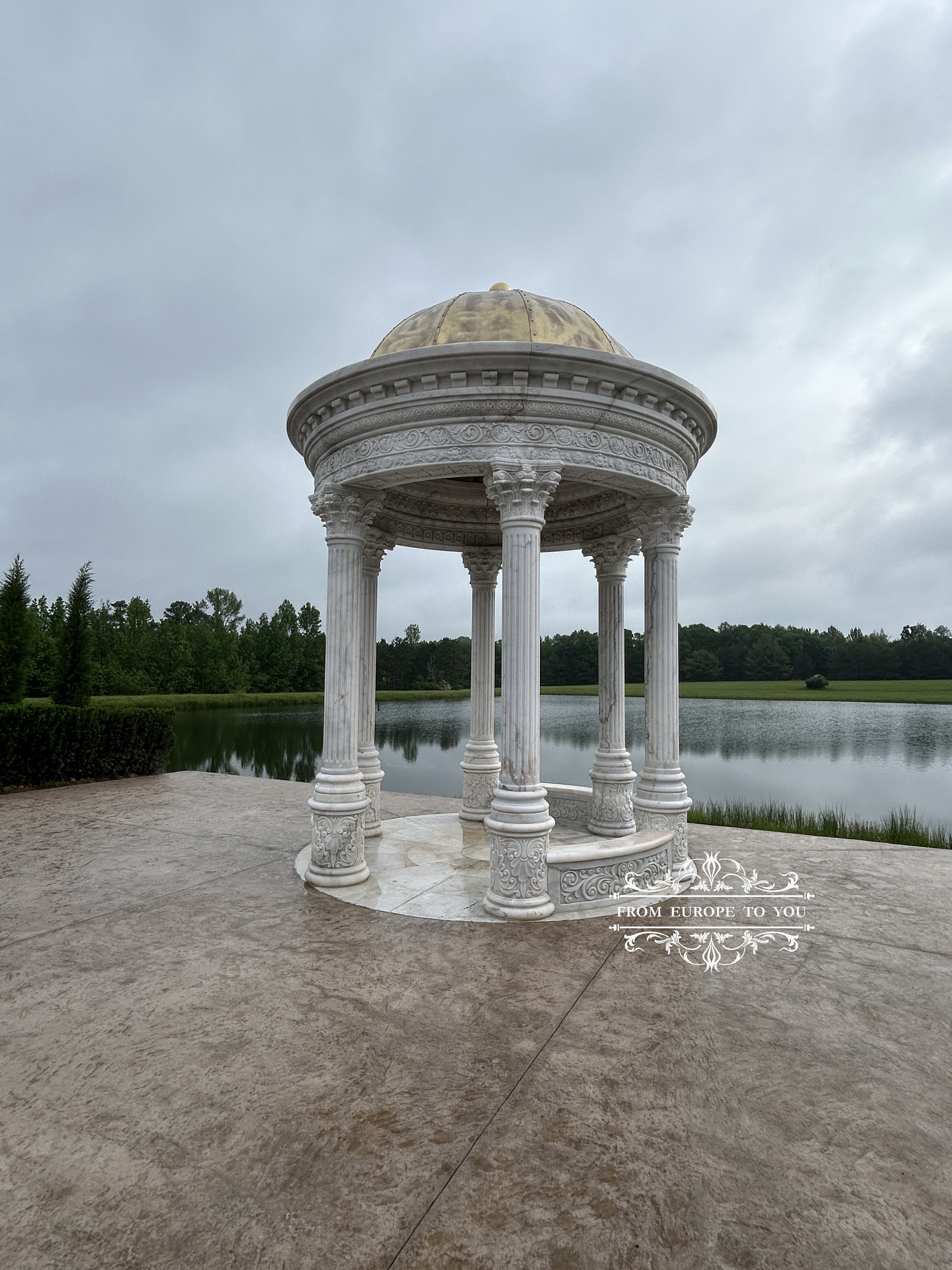 Monumental Carved Marble Copper Top Gazebo - Etsy