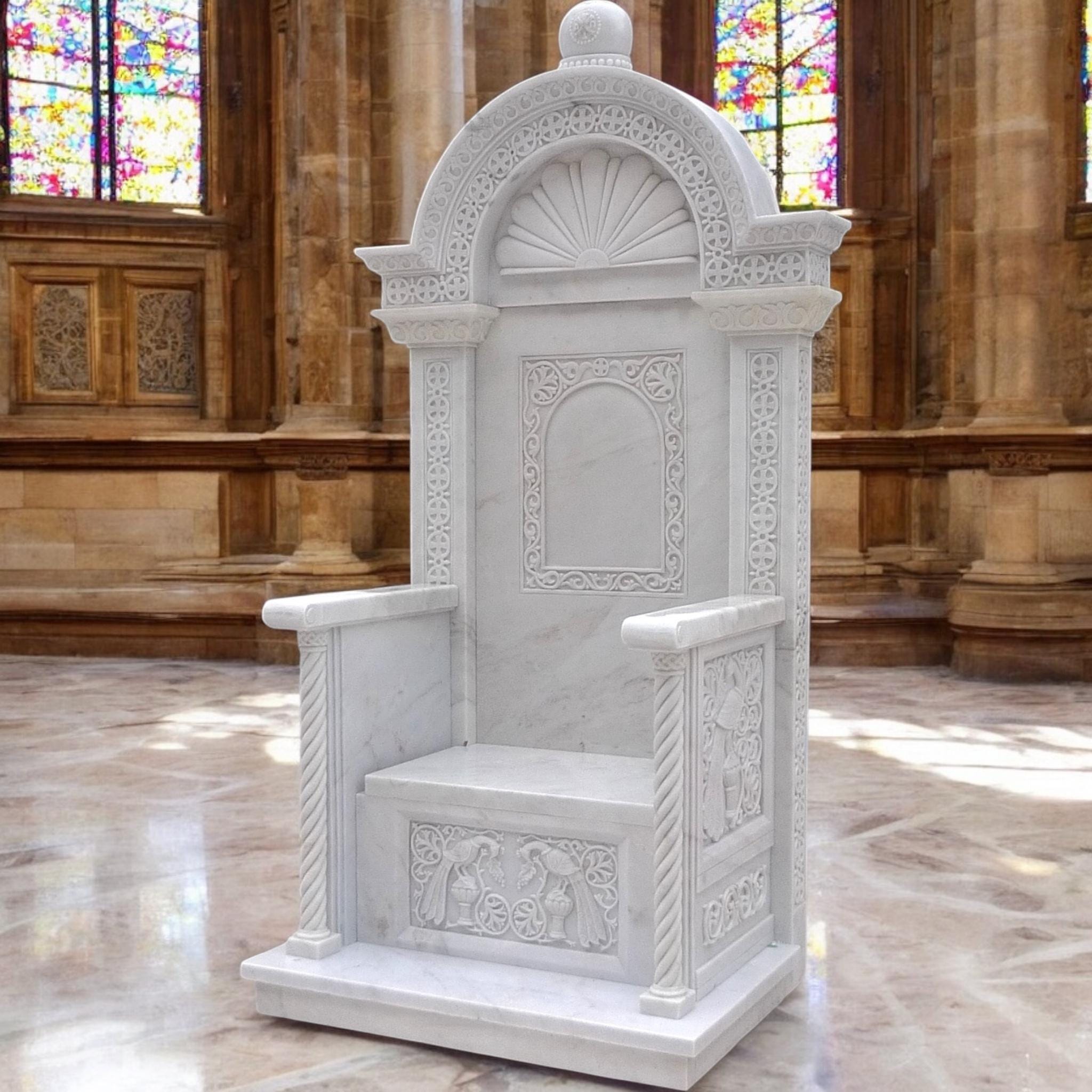Hand Carved Marble Church Throne Chair - BCJ71 - Etsy