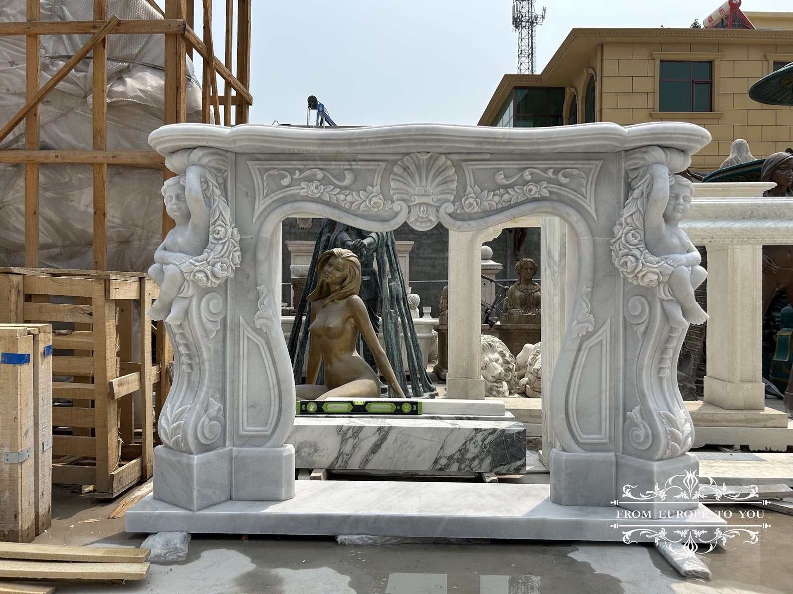 Hand Carved Marble Cherub Estate Fireplace Mantel - FGD52 - Etsy