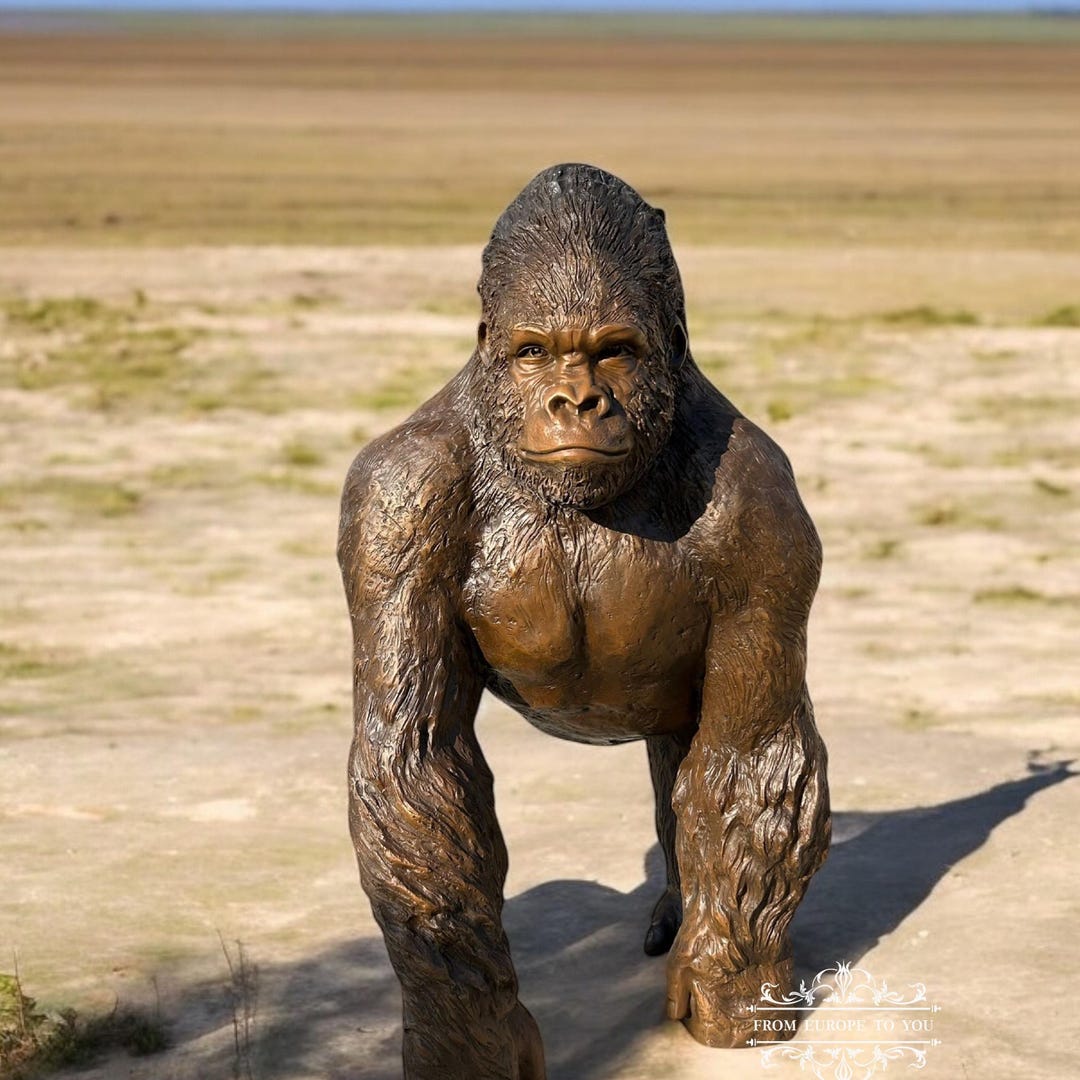 Large Bronze Gorilla - Ape Garden Statue - JX509 - Etsy