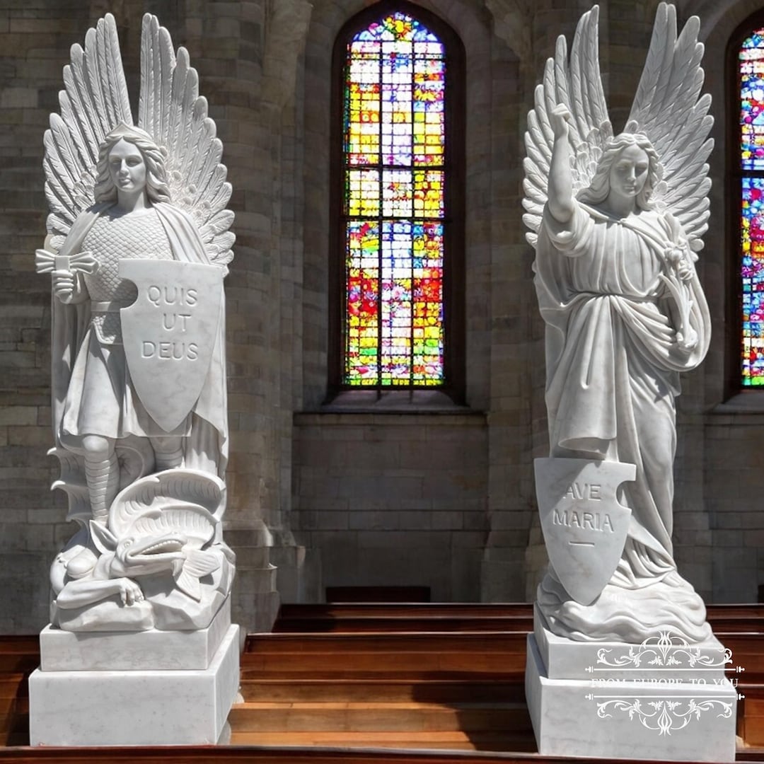 Large Carved Marble Religious Church Angel Statues - JJX36 - Etsy