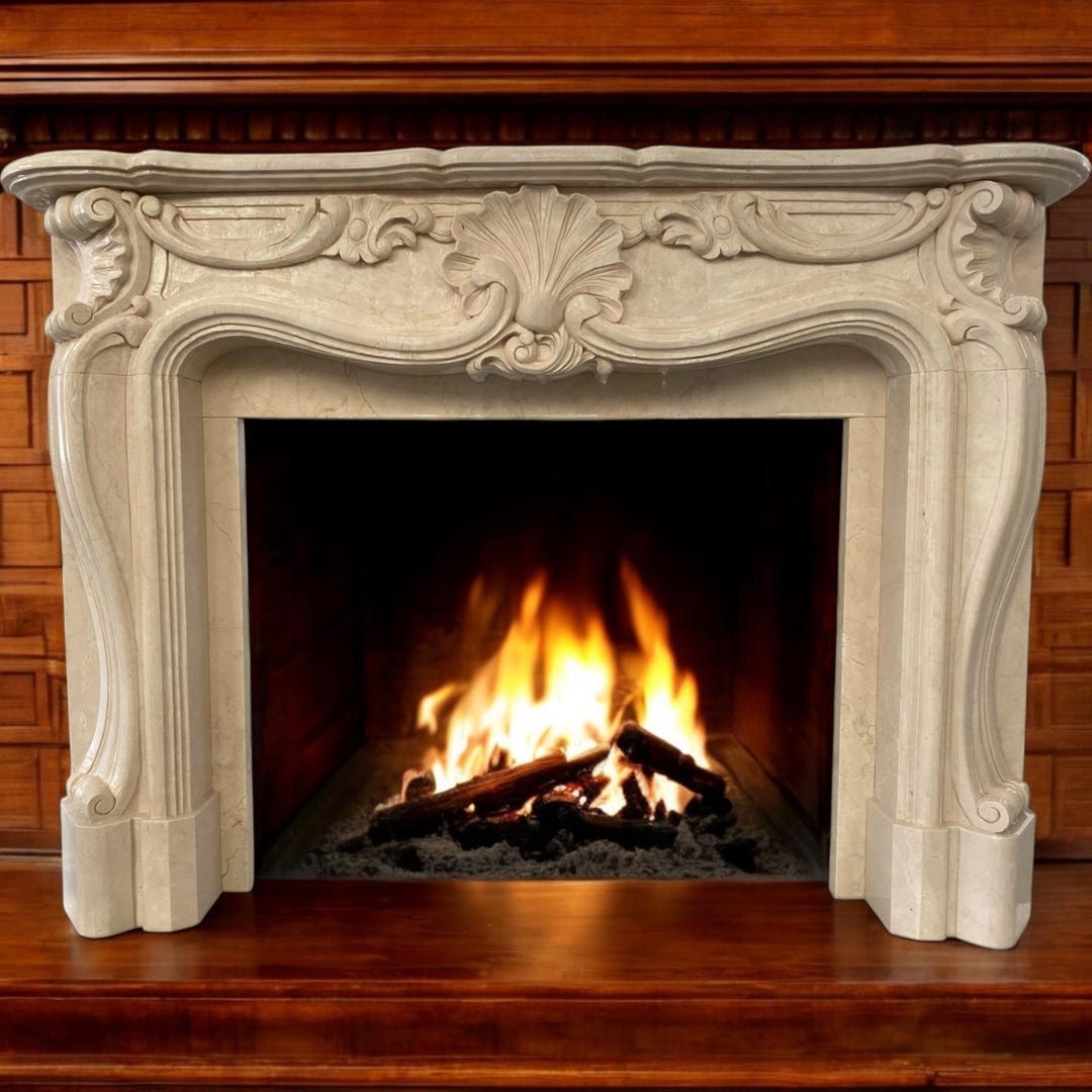 Spanish Crema Marble French Style Fireplace Mantel - TF16 - Etsy