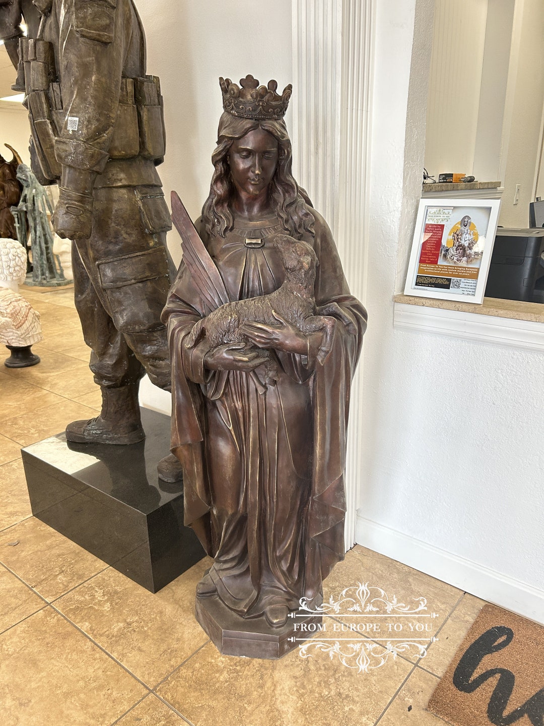 Bronze St. Agnes Church Religious Church Statue - Etsy
