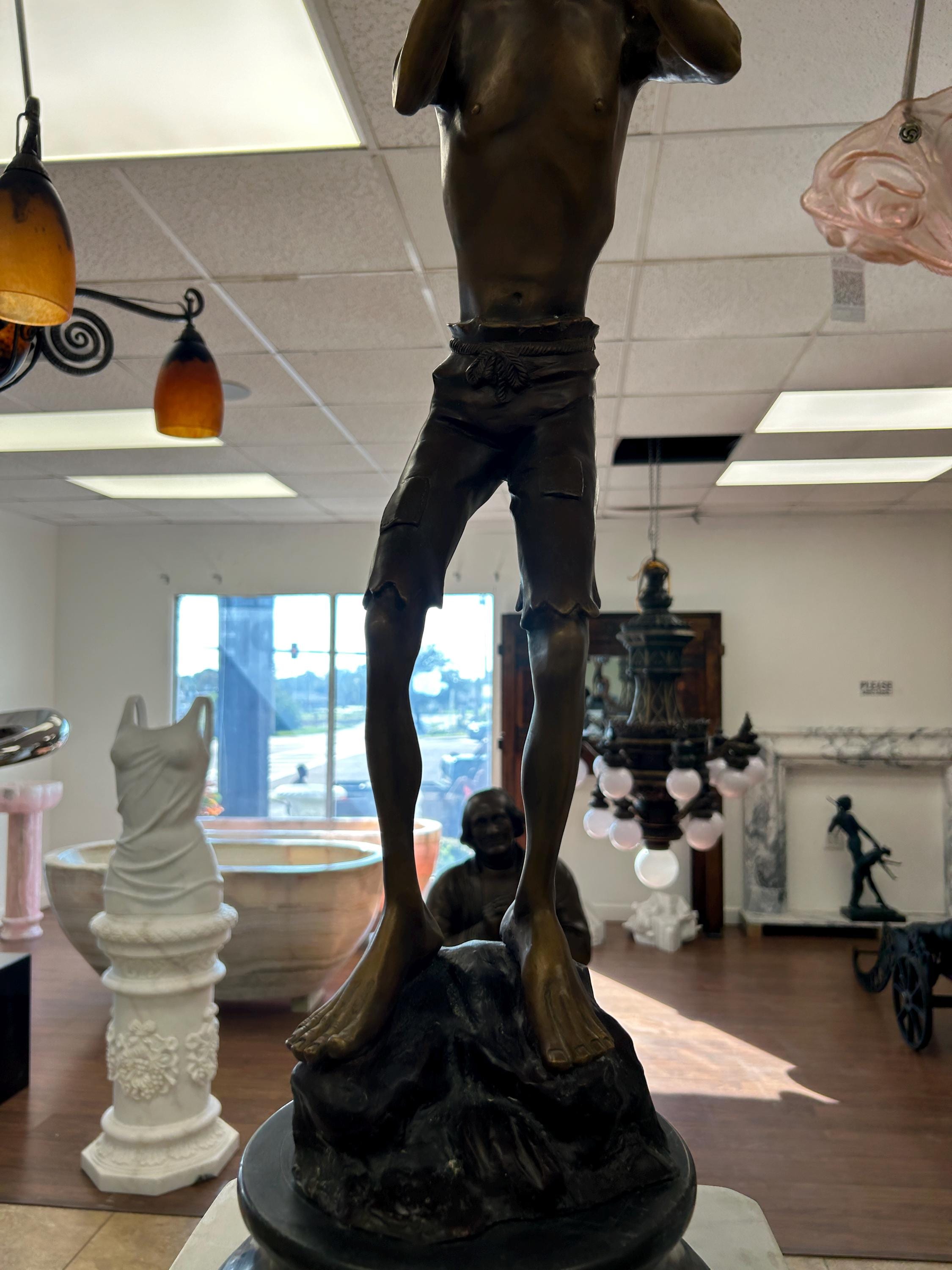 Bronze Pixie Statue With a Shell on a Marble Base - JX261S - Etsy