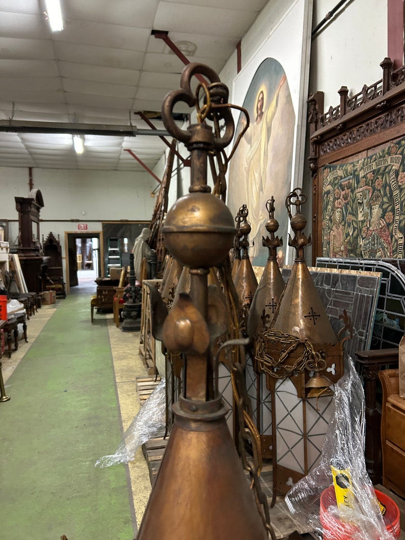 Antique Copper and Glass Gothic Religious Church Lights - #PAC20 - Etsy