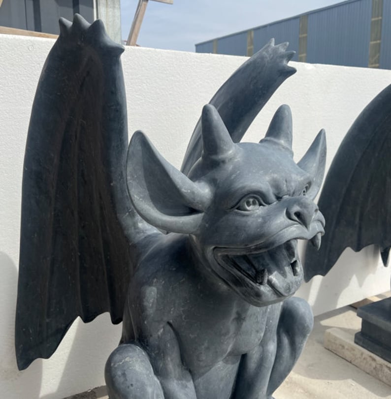 Carved Stone Grotesque Gargoyle Statues - TF436 - Etsy