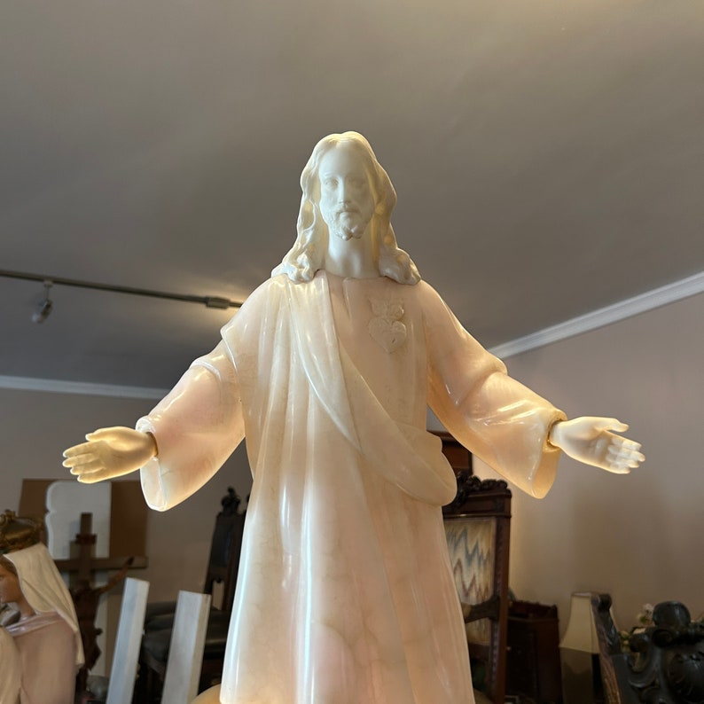 Antique Alabaster Jesus Church Floor Lamp - Etsy