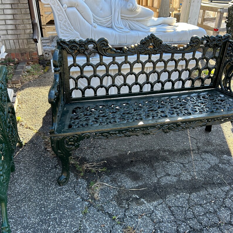 Victorian Style Cast Iron Garden Bench - Etsy