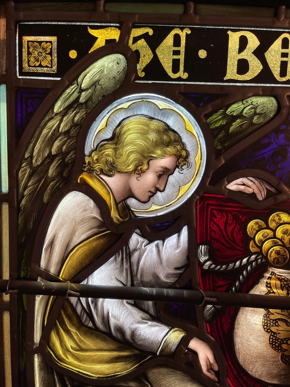 Incredible Antique Angel Stained Glass Church Window - Etsy