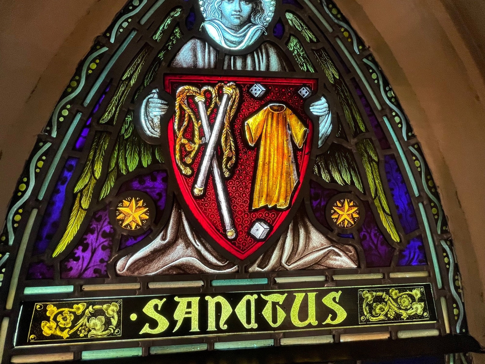 Incredible Antique Church Stained Glass Angel Window With Vestment - Etsy