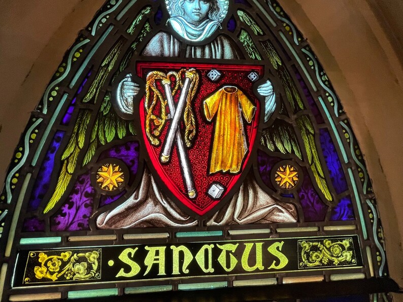 Incredible Antique Church Stained Glass Angel Window With Vestment - Etsy