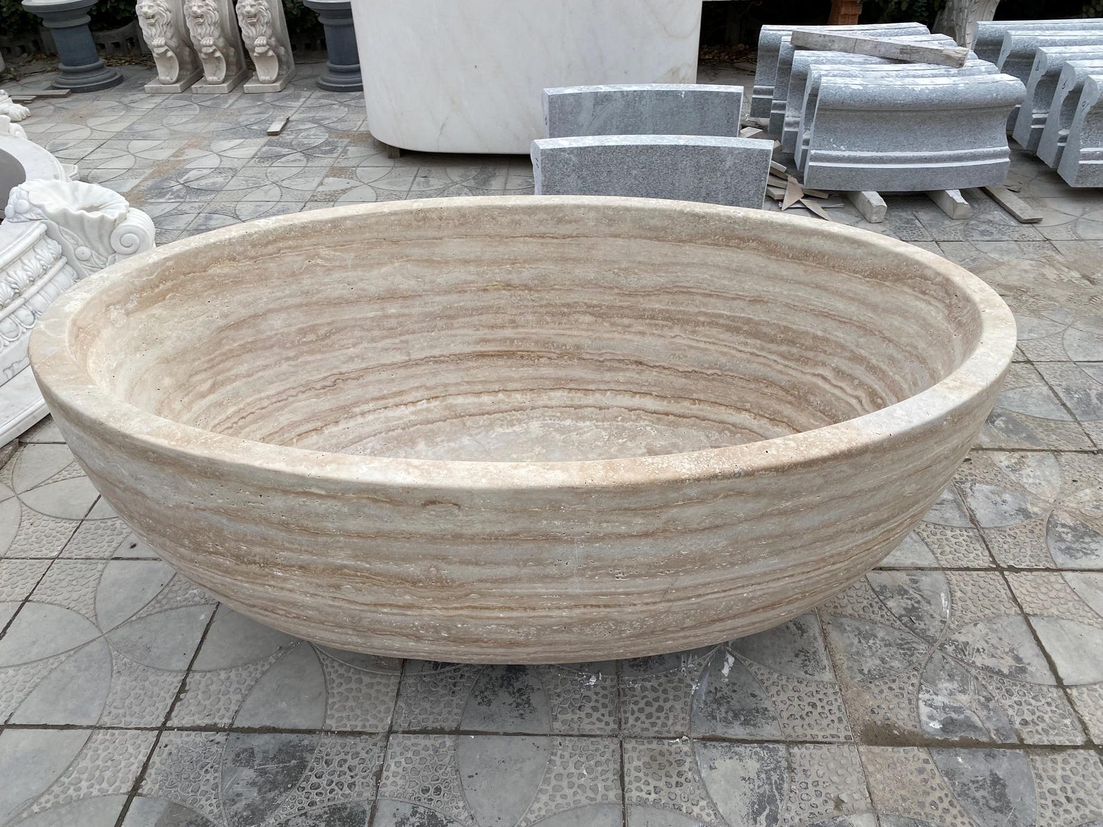 Carved Travertine Designer Stone Bathtub TF1070 - Etsy