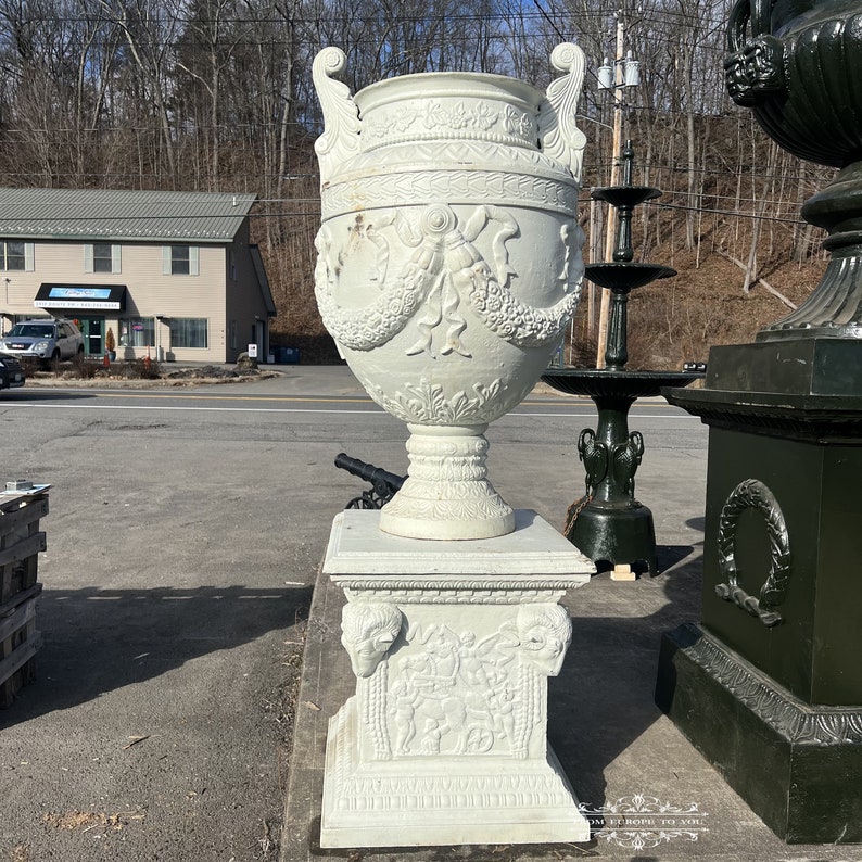 Monumental Cast Iron Rams Head Urn - Etsy
