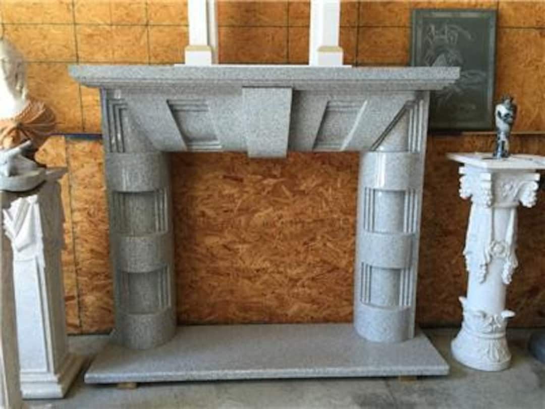 Unique Hand Carved Granite Fireplace Mantel #JD17 in Stock - Etsy