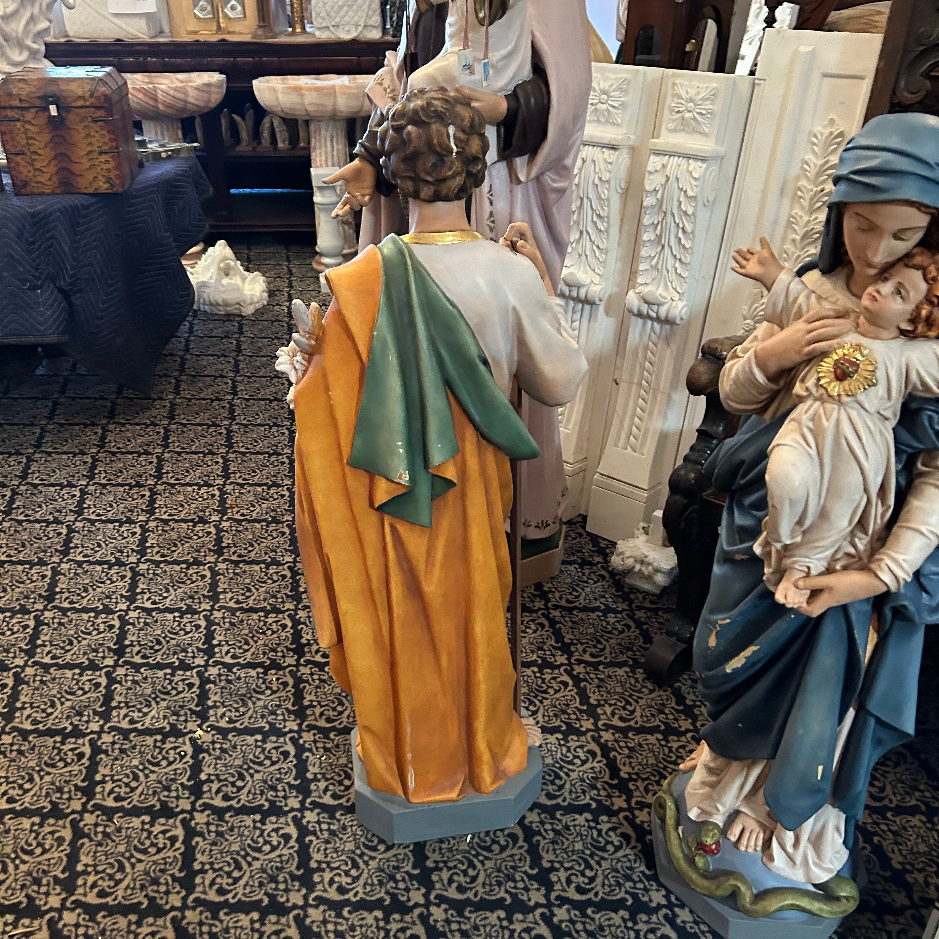 Antique St. Joseph Plaster Church Statue - Etsy