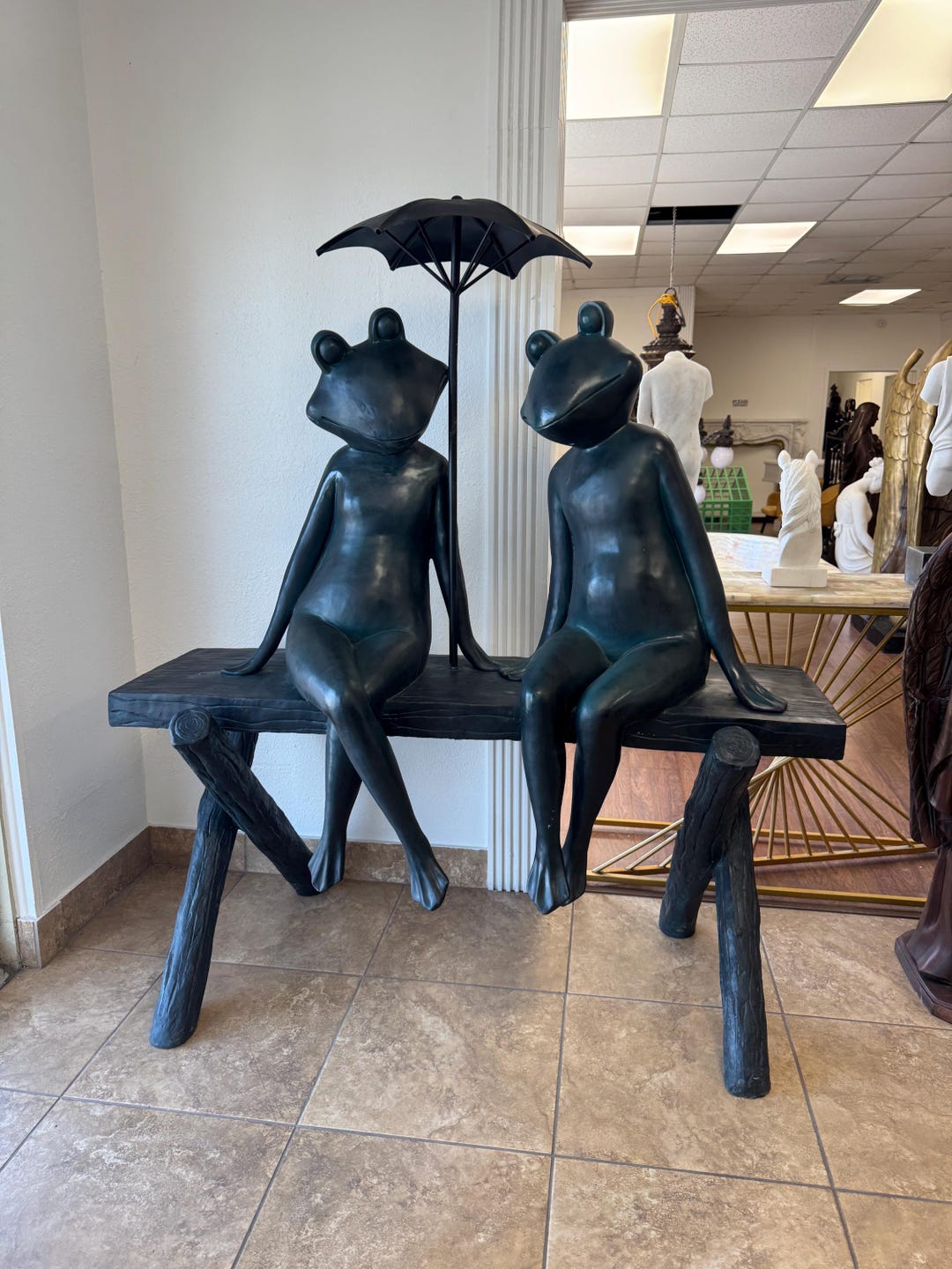 Large Bronze Seated Frogs on a Bench - BFB43 - Etsy