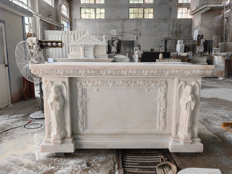Carved Marble Religious Church Altar With Angels - Etsy