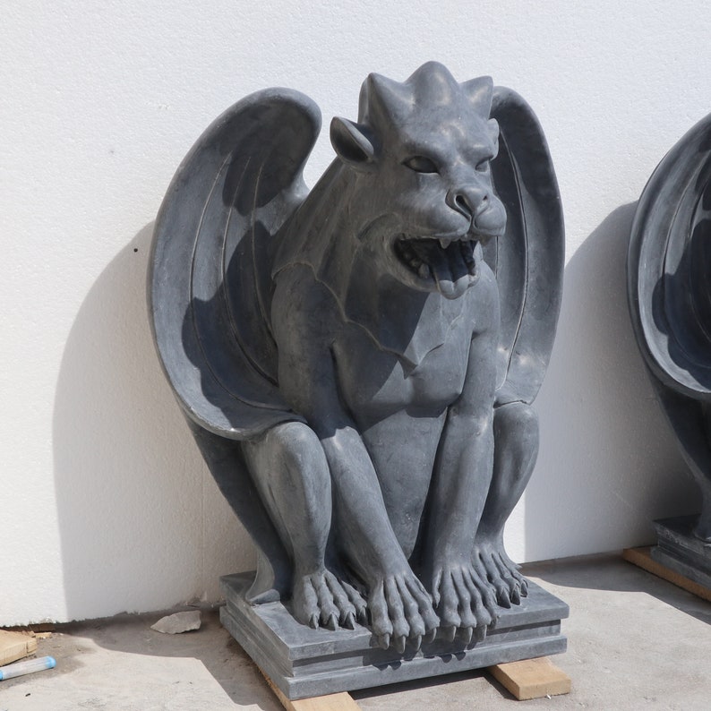 Carved Stone Grotesque Gargoyle Statues - TF435 - Etsy