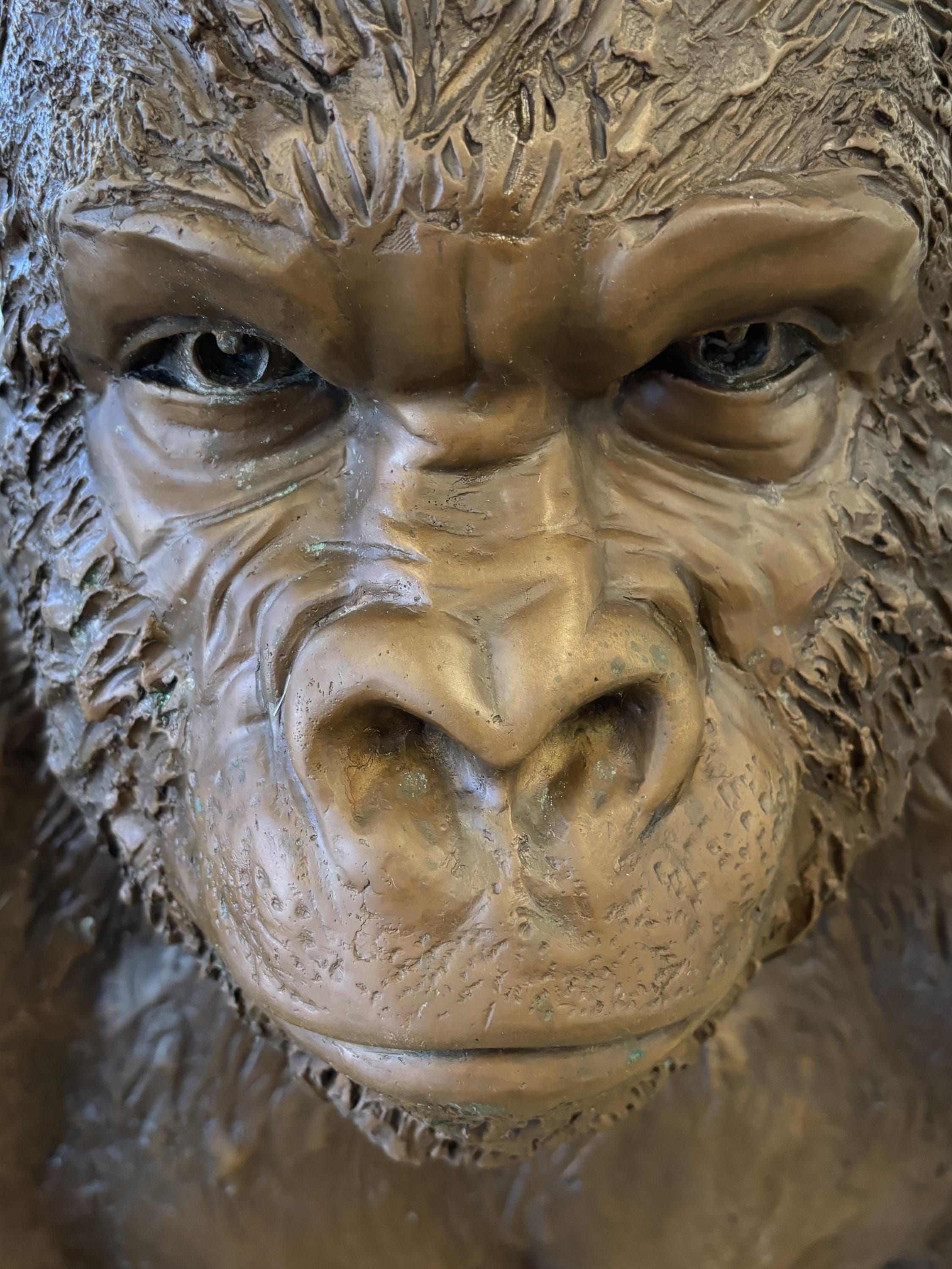 Large Bronze Gorilla - Ape Garden Statue - JX509 - Etsy