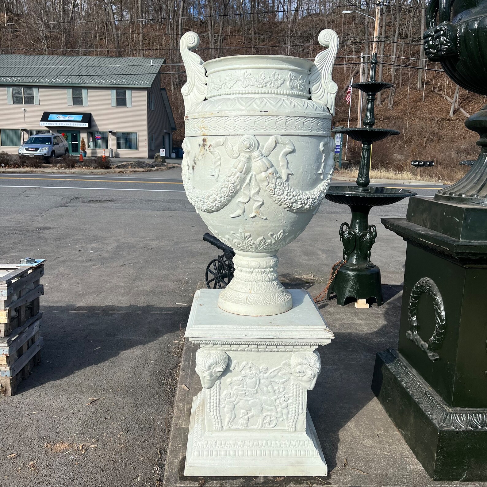 Monumental Cast Iron Rams Head Urn - Etsy