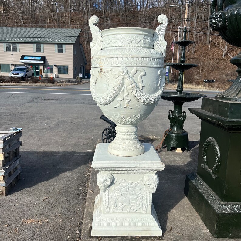 Monumental Cast Iron Rams Head Urn - Etsy