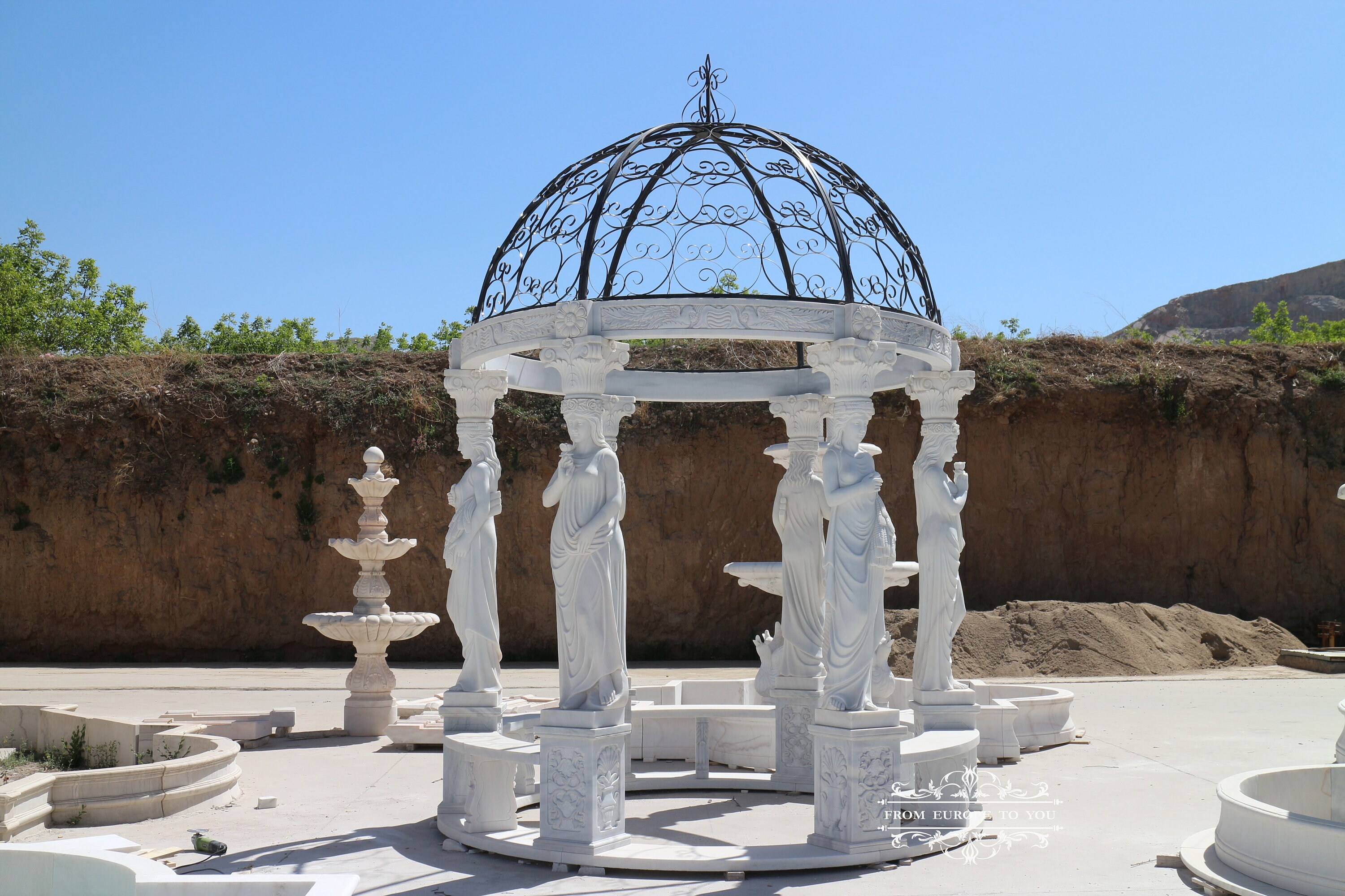 Marble Figurative Estate 10' Round Gazebo - Etsy