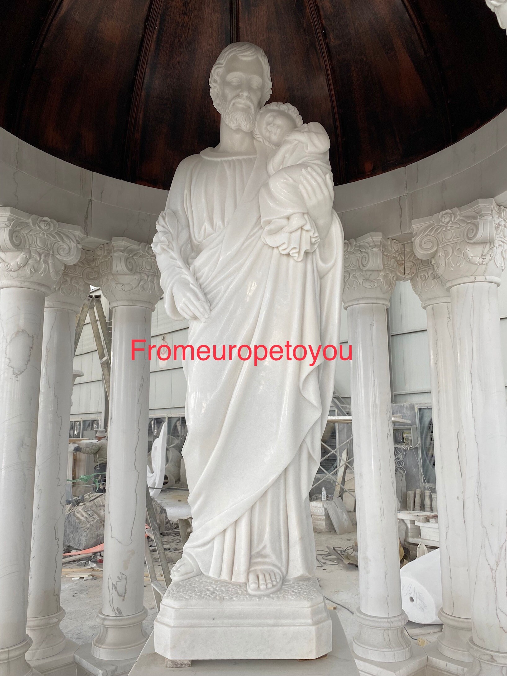 Marble Gazebo With Joseph Statue - Etsy