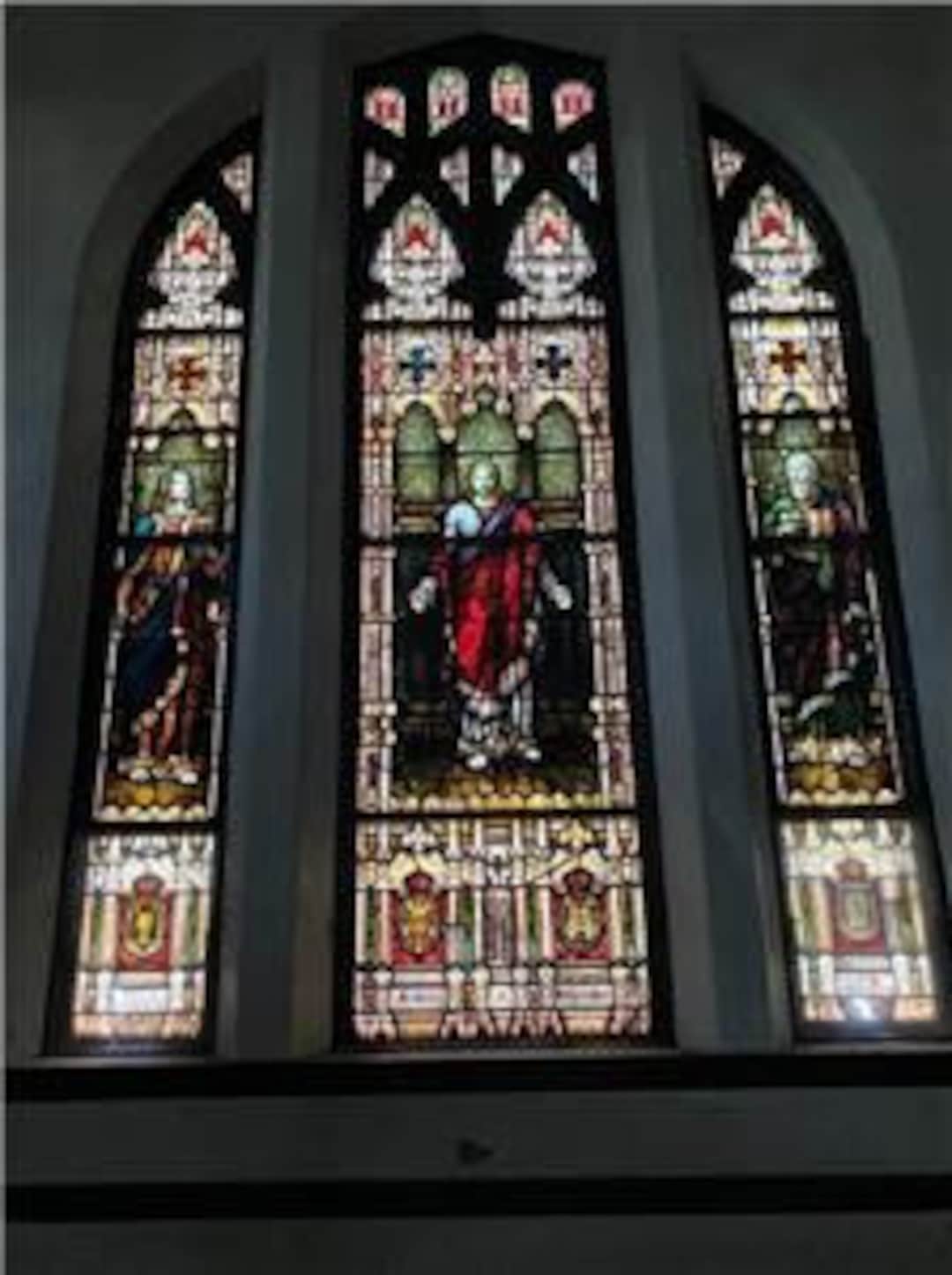 Beautiful Antique Christ Our King Set of Stained Glass Church Windows # ...