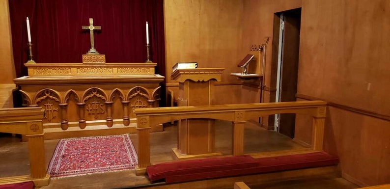 Antique Oak Religious Church Altar - Etsy