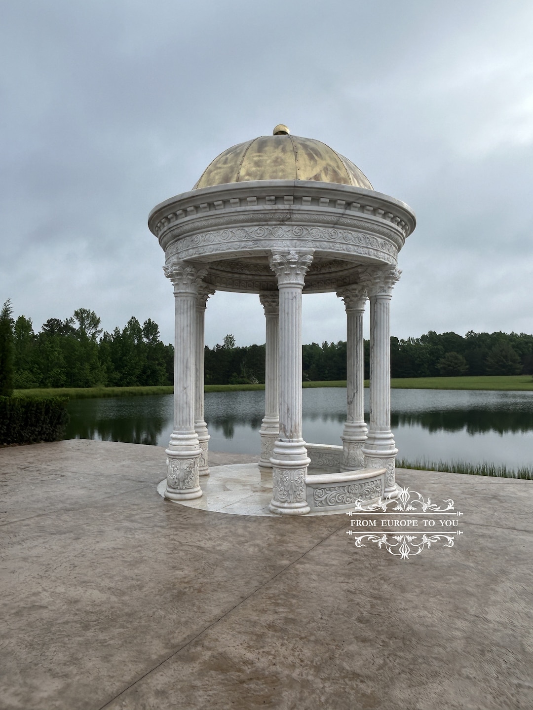 Monumental Carved Marble Copper Top Gazebo - Etsy