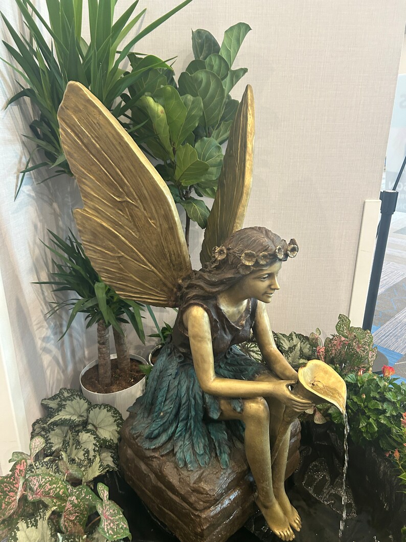 Bronze Fairy Seated Estate Fountain - BFS32 - Etsy