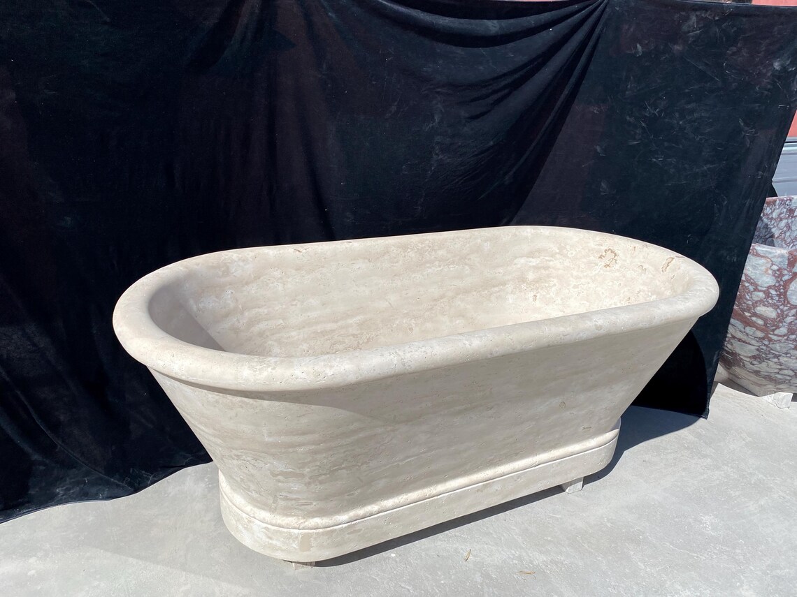 Travertine Carved Designer Stone Bathtub - TF89 - Etsy