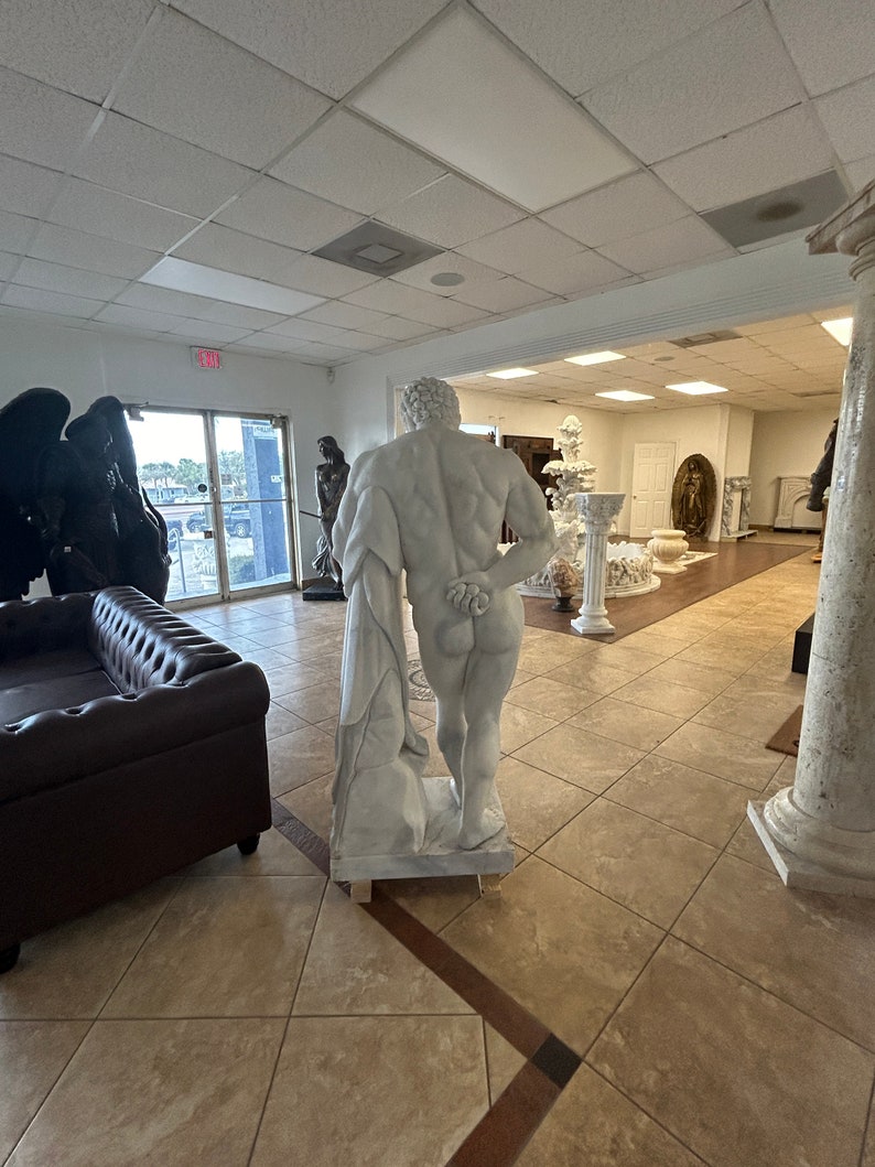 Hand Carved Marble Hercules Statue - Etsy