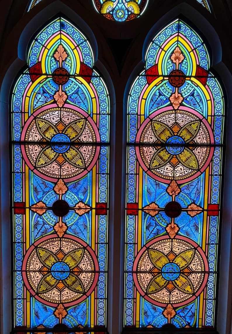 Beautiful Victorian Gothic Antique Stained Glass Windows - Etsy