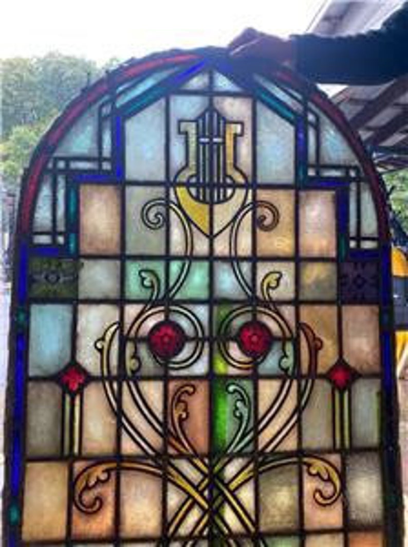 Antique Stained Glass Church Window #CMC107 - Etsy
