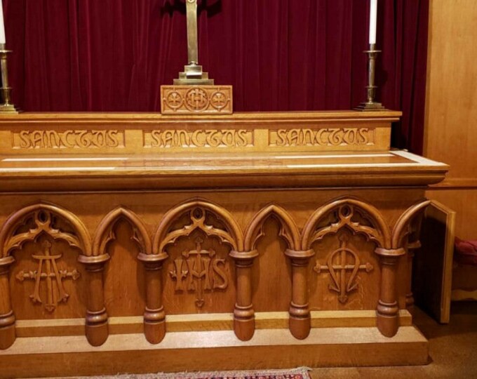Antique Oak Religious Church Altar - Etsy