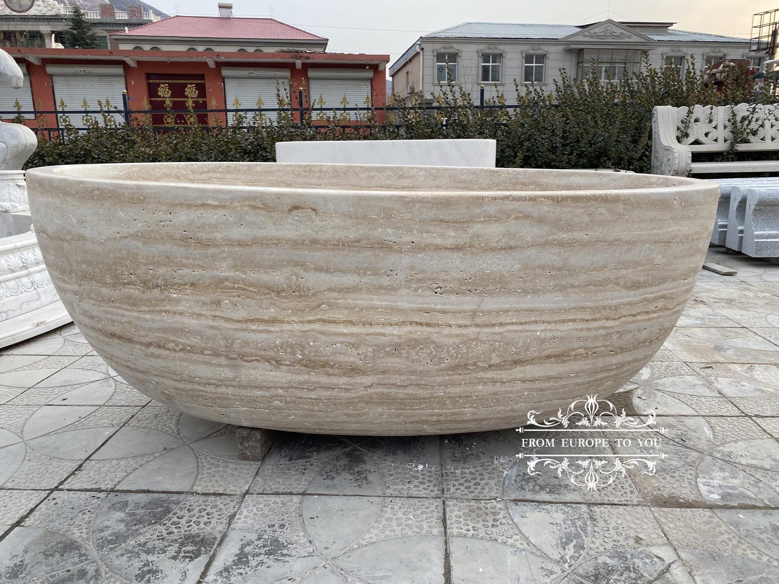Carved Travertine Designer Stone Bathtub TF1070 - Etsy