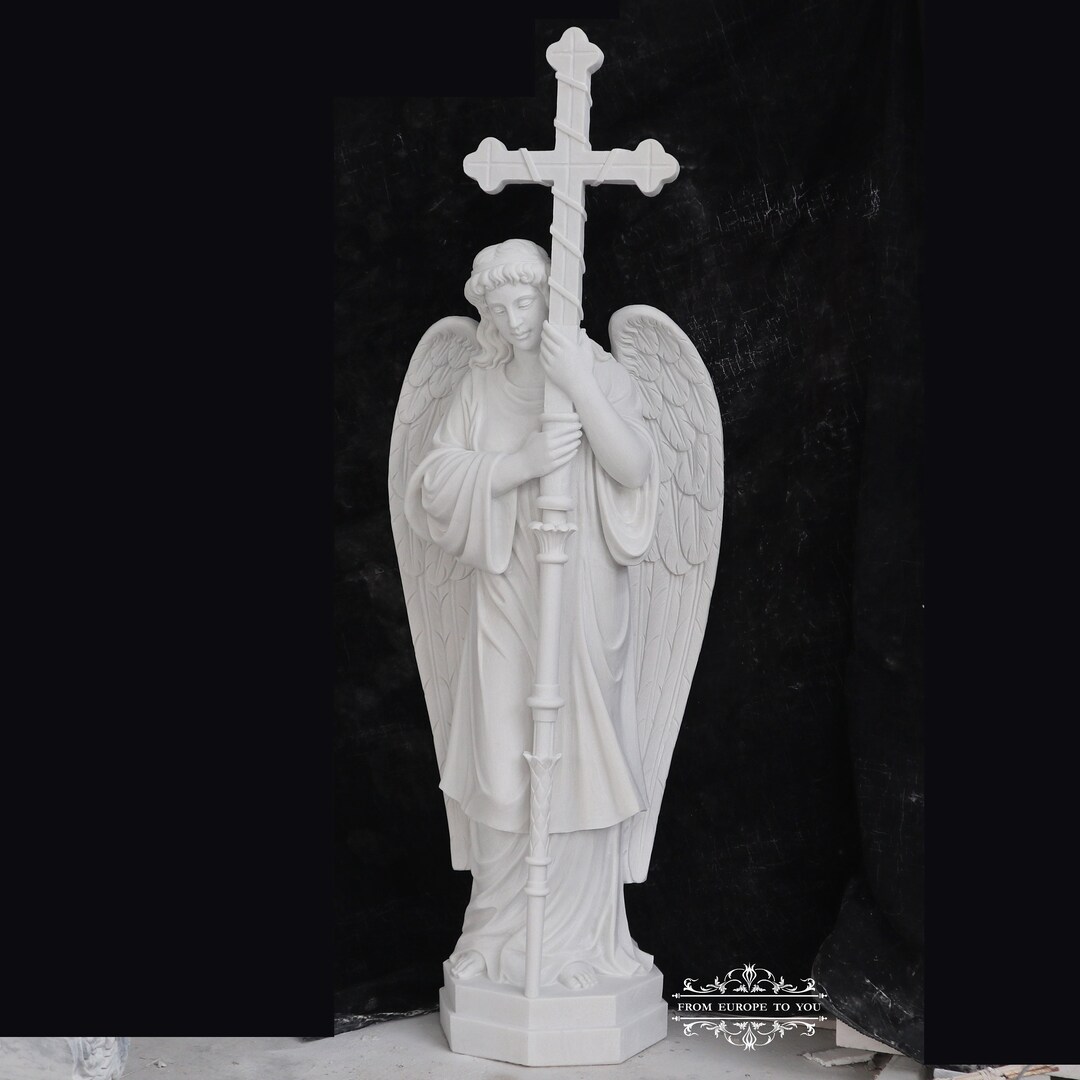 Carved Marble Religious Angel Statue - Etsy