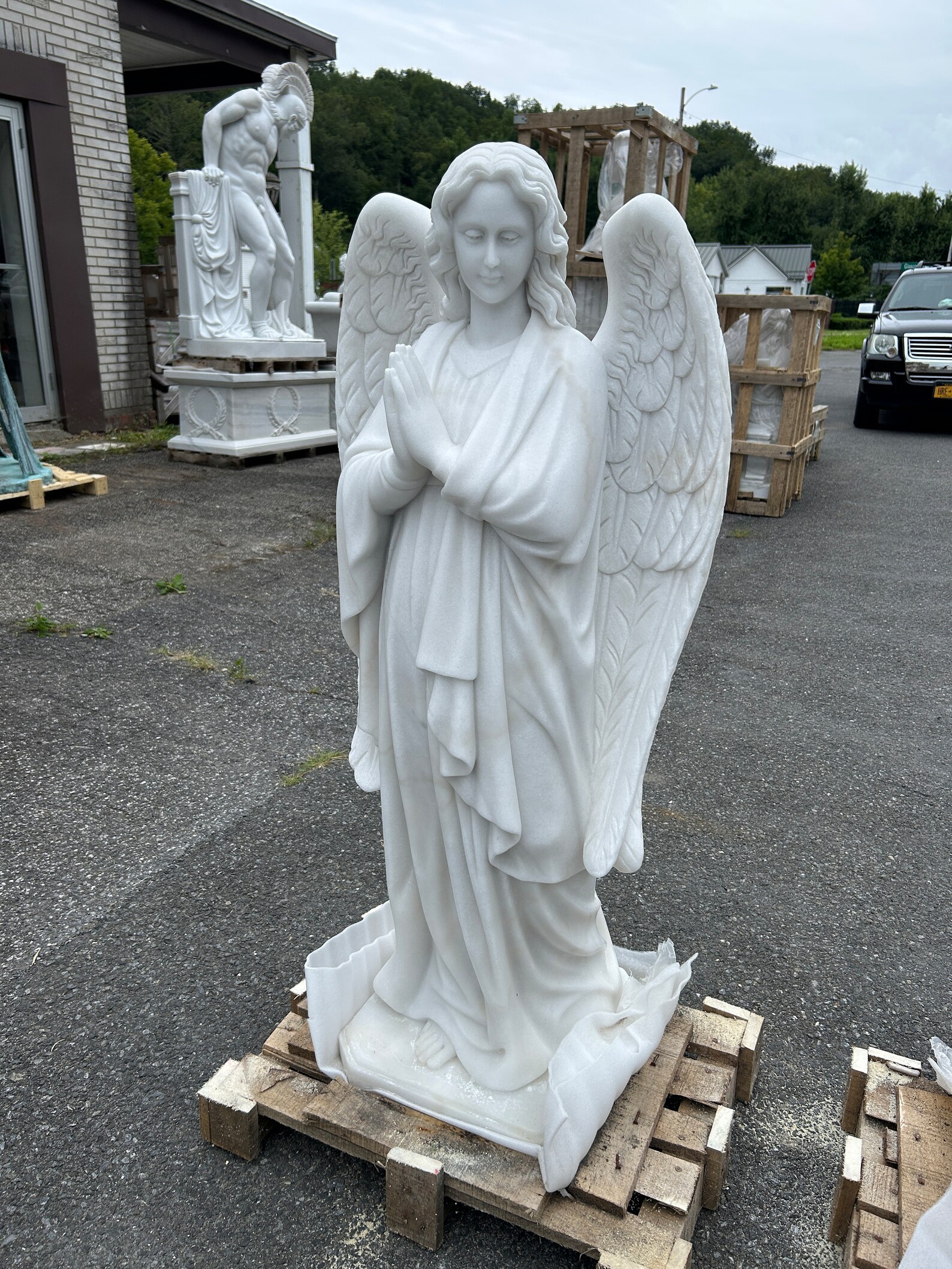 Beautiful Carved Marble Church Angel Statues - Etsy