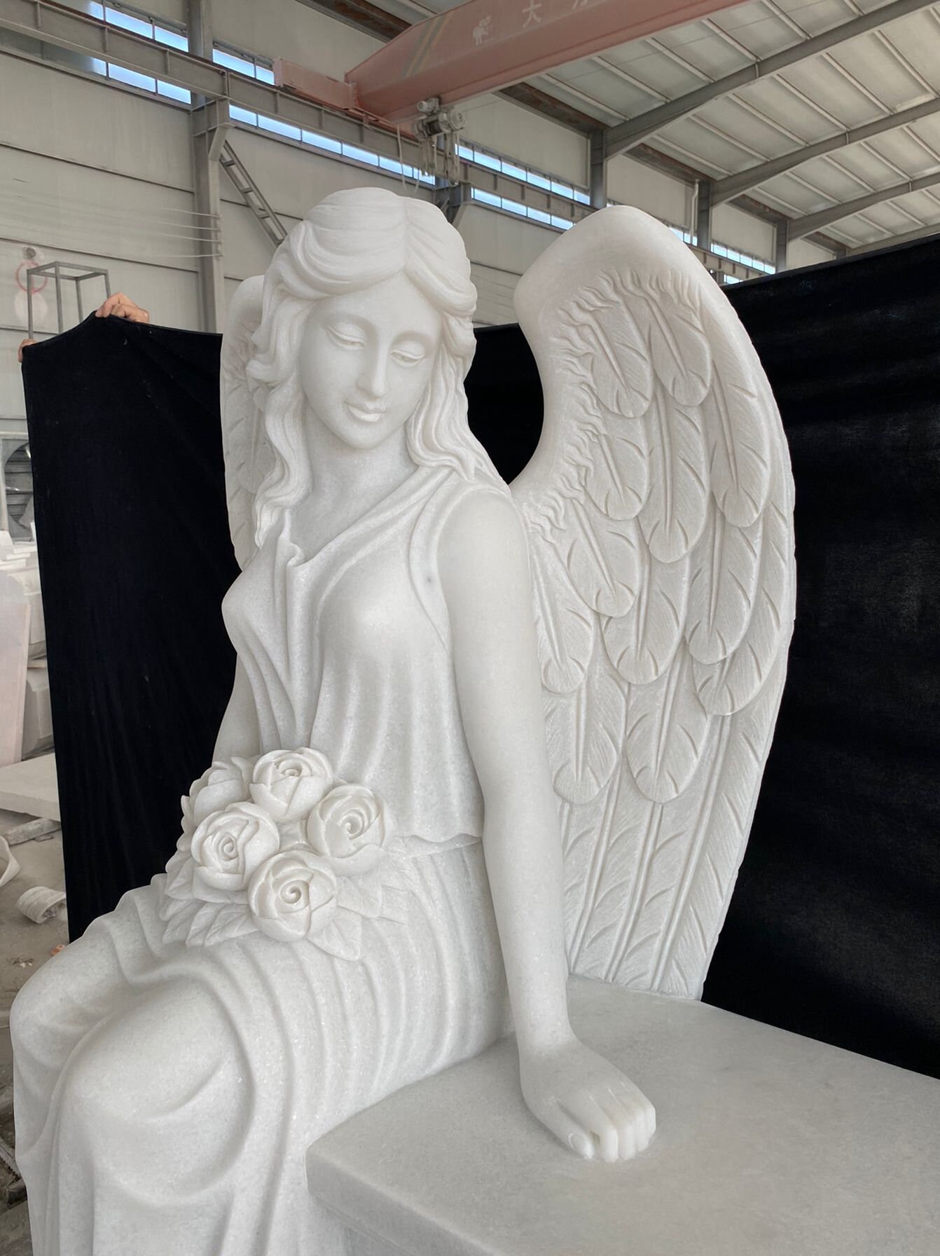 Hand Carved Marble Angel Monument TF1025 - Etsy