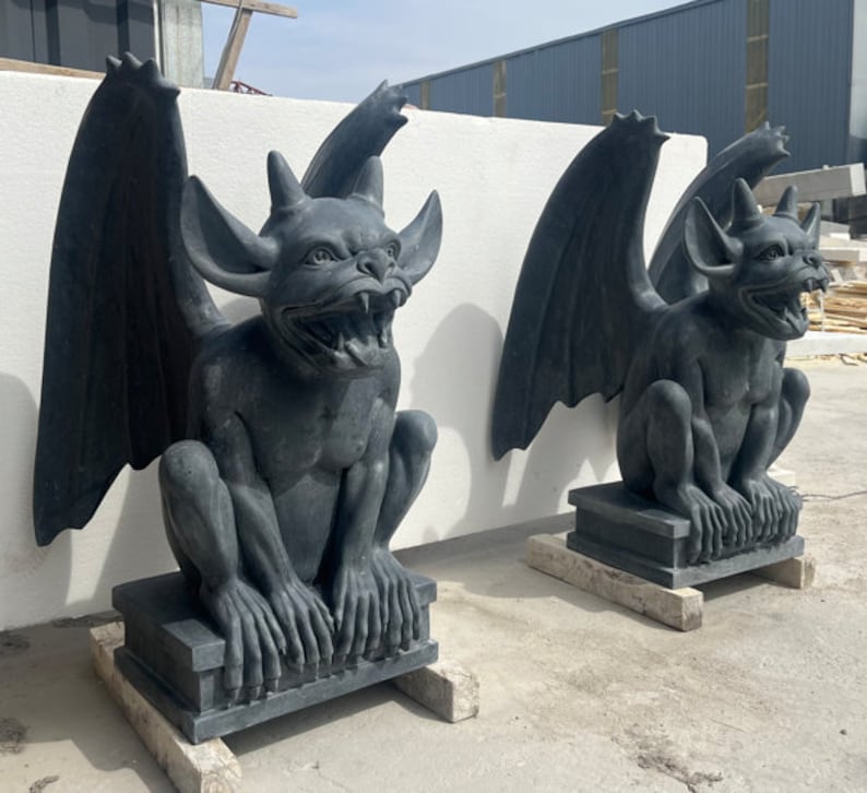 Carved Stone Grotesque Gargoyle Statues - TF436 - Etsy